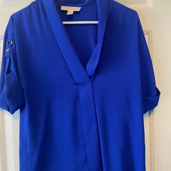 MICHAEL Michael Kors | Tops | Michael Kors Royal Blue Pleated Blouse ...